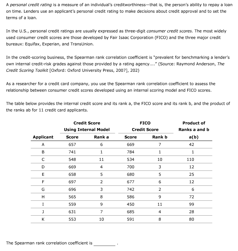 Solved A personal credit rating is a measure of an | Chegg.com