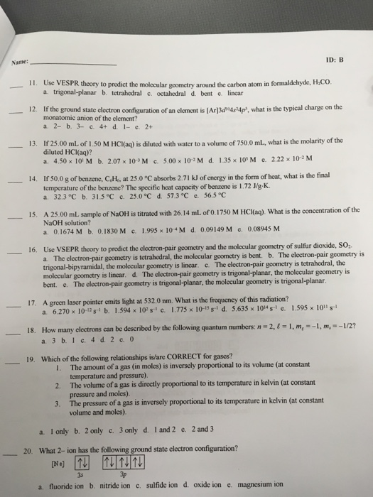 Solved Use Vespr Theory Lo Predict The Molecular Geometry