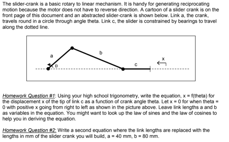 Solved The slider-crank is a basic rotary to linear | Chegg.com