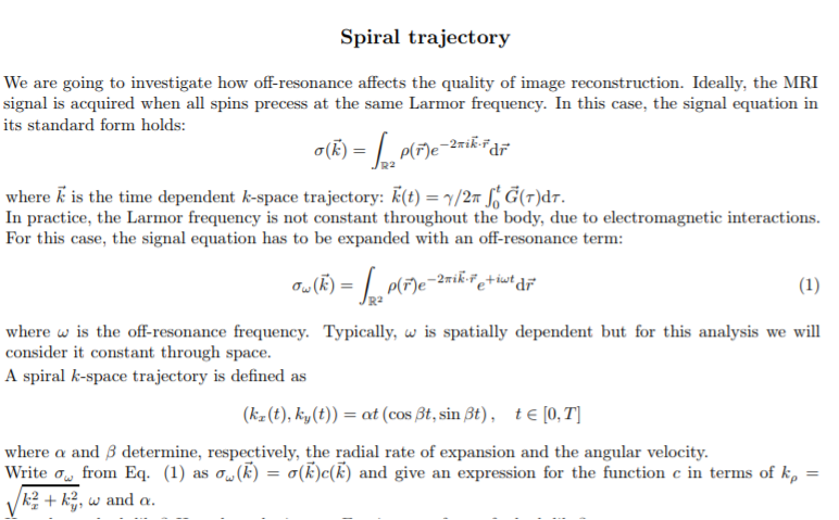 Spiral trajectory We are going to investigate how | Chegg.com