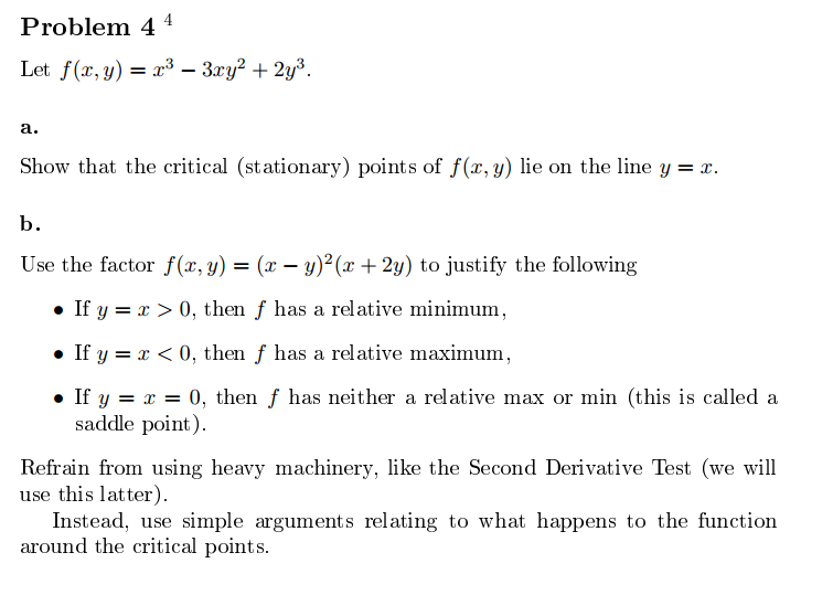 Solved Let f(x,y) = x^3 - 3xy^2 + 2y^3. Show that the | Chegg.com