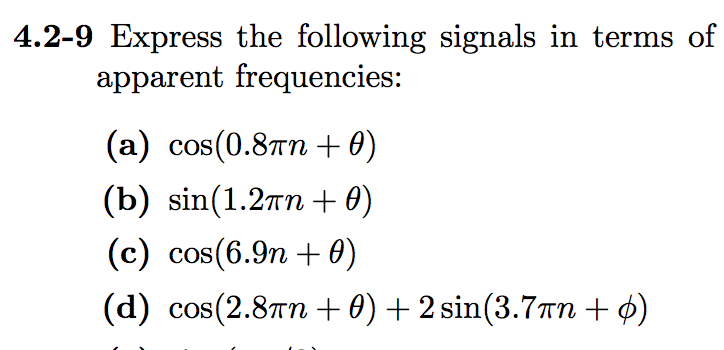Solved Express the following signals in terms of apparent | Chegg.com
