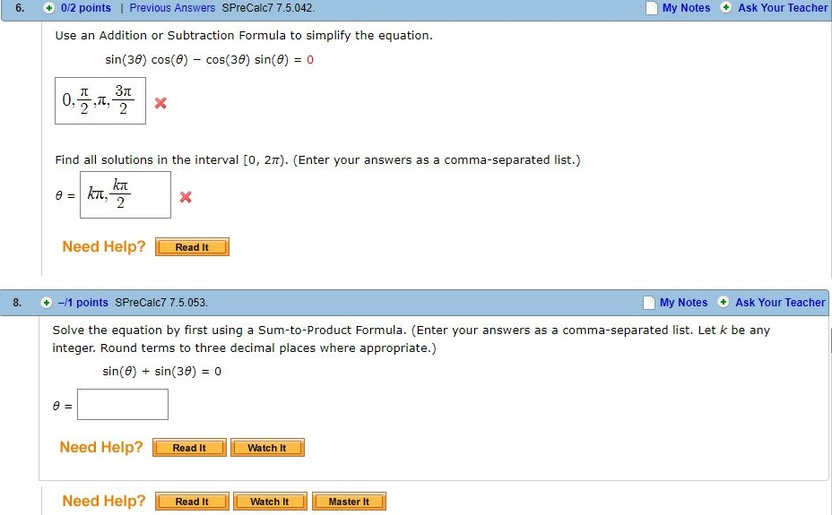 Solved Use an Addition or Subtraction Formula to simplify | Chegg.com