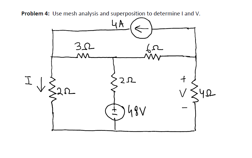 Solved Problem4 : Use mesh analysis and superposition to | Chegg.com
