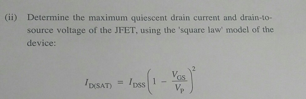 Solved 1. (a) FIGURE 1 shows a single-stage JFET amplifier | Chegg.com