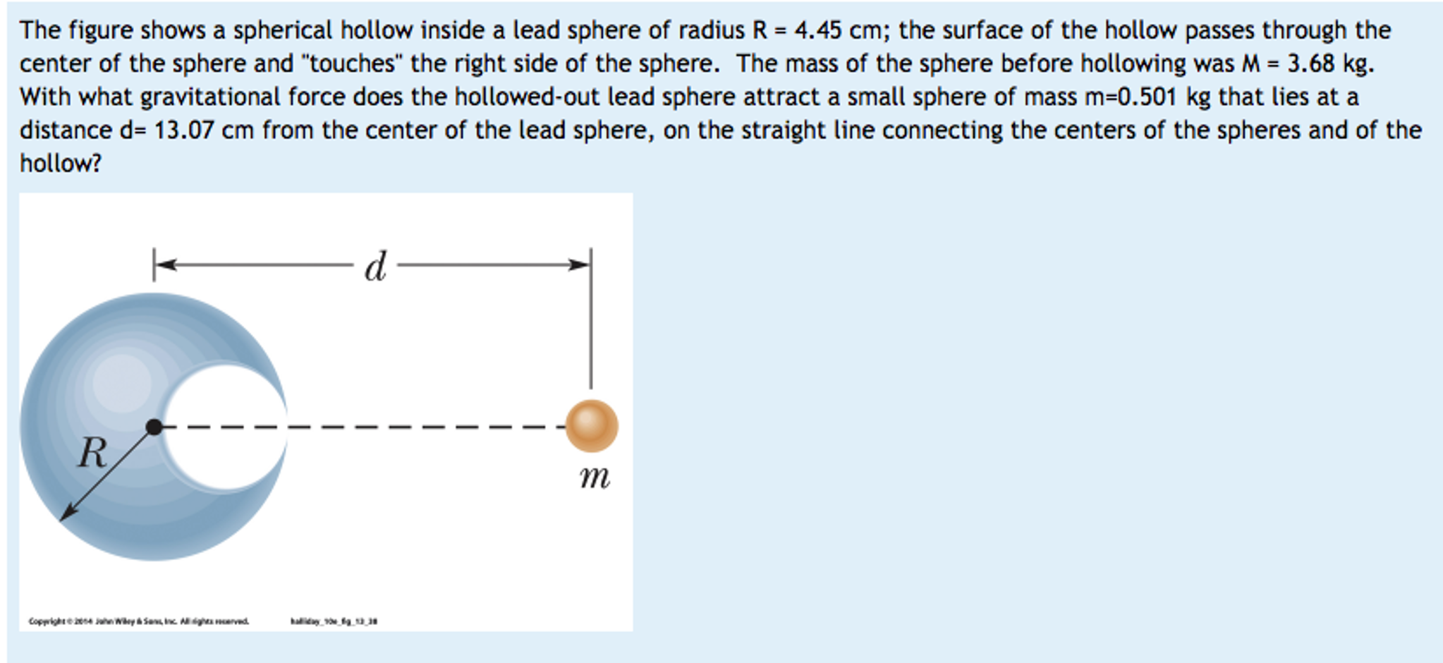 Solved The figure shows a spherical hollow inside a lead | Chegg.com