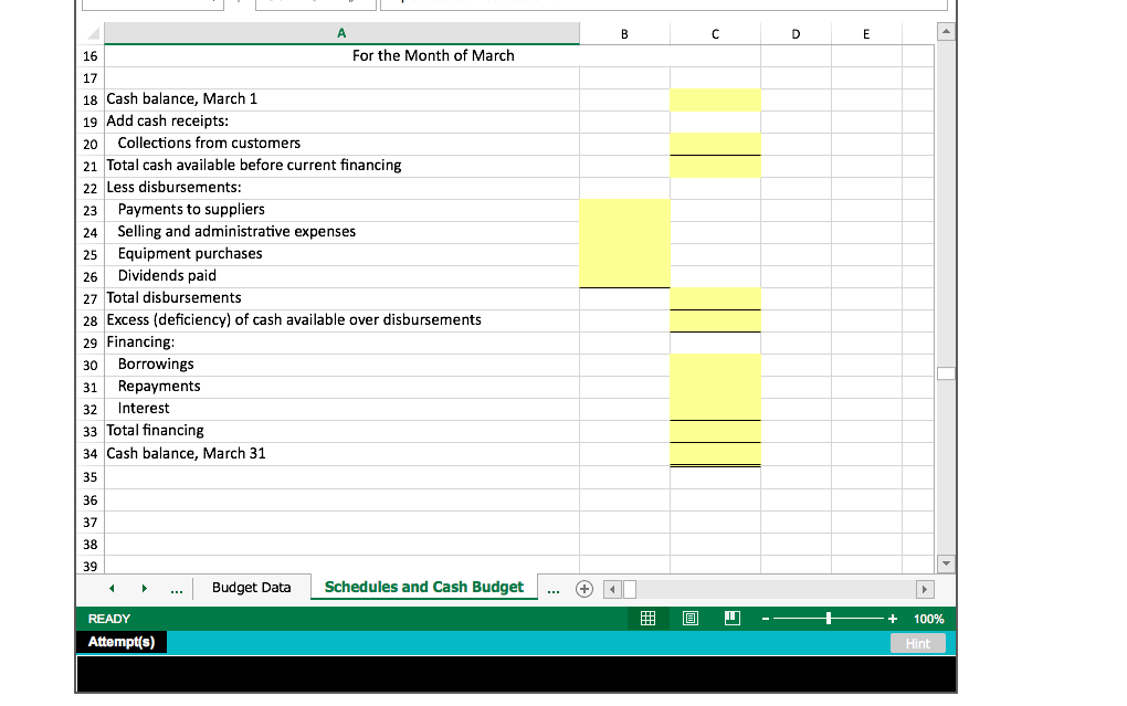 Solved Prepare a Cash Budget with Supporting Cash | Chegg.com