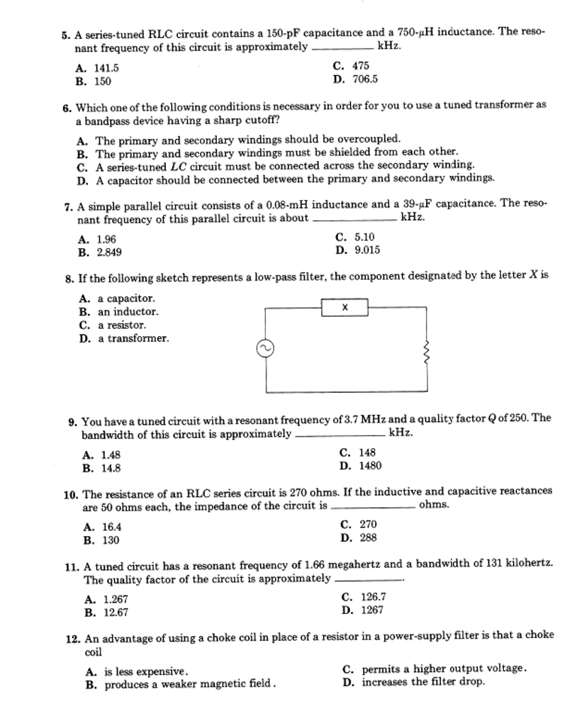 Solved A series-tuned RLC circuit contains a 150-pF | Chegg.com