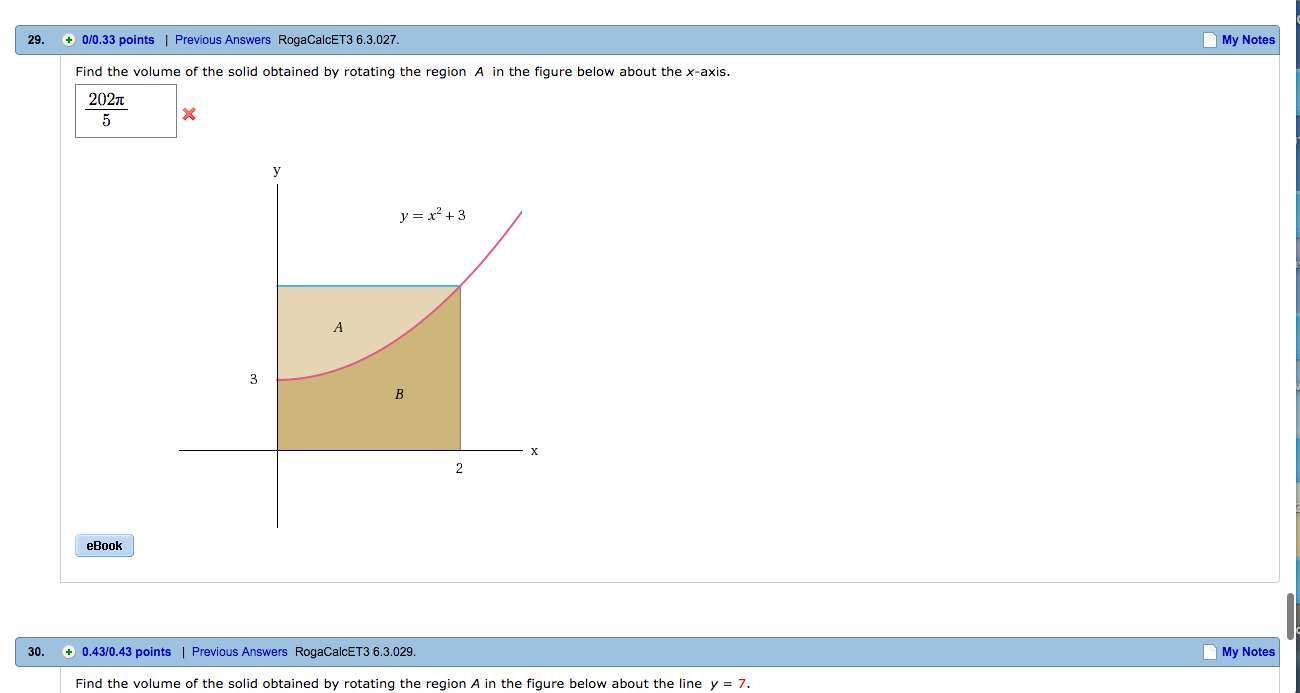 Solved Find The Volume Of The Solid Obtained By Rotating The