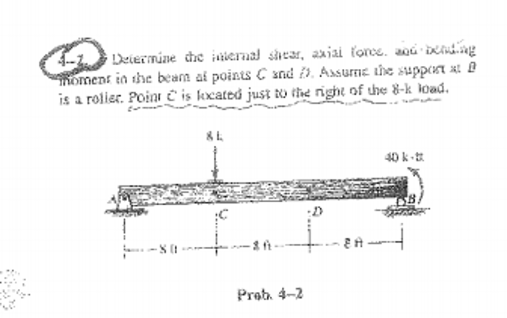 Solved Determine the internal shear, axial force, and | Chegg.com