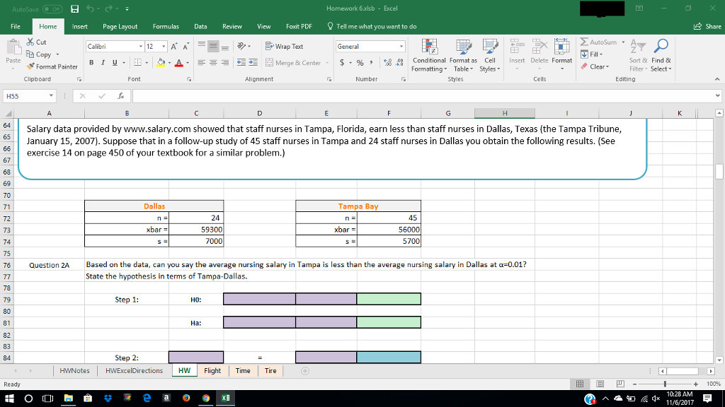 Solved Homework 6xlsb - Excel Insert Page Layout | Chegg.com