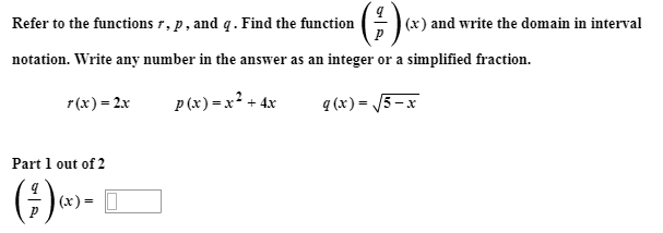 Solved Refer to the functions r, p, and q. Find the function | Chegg.com