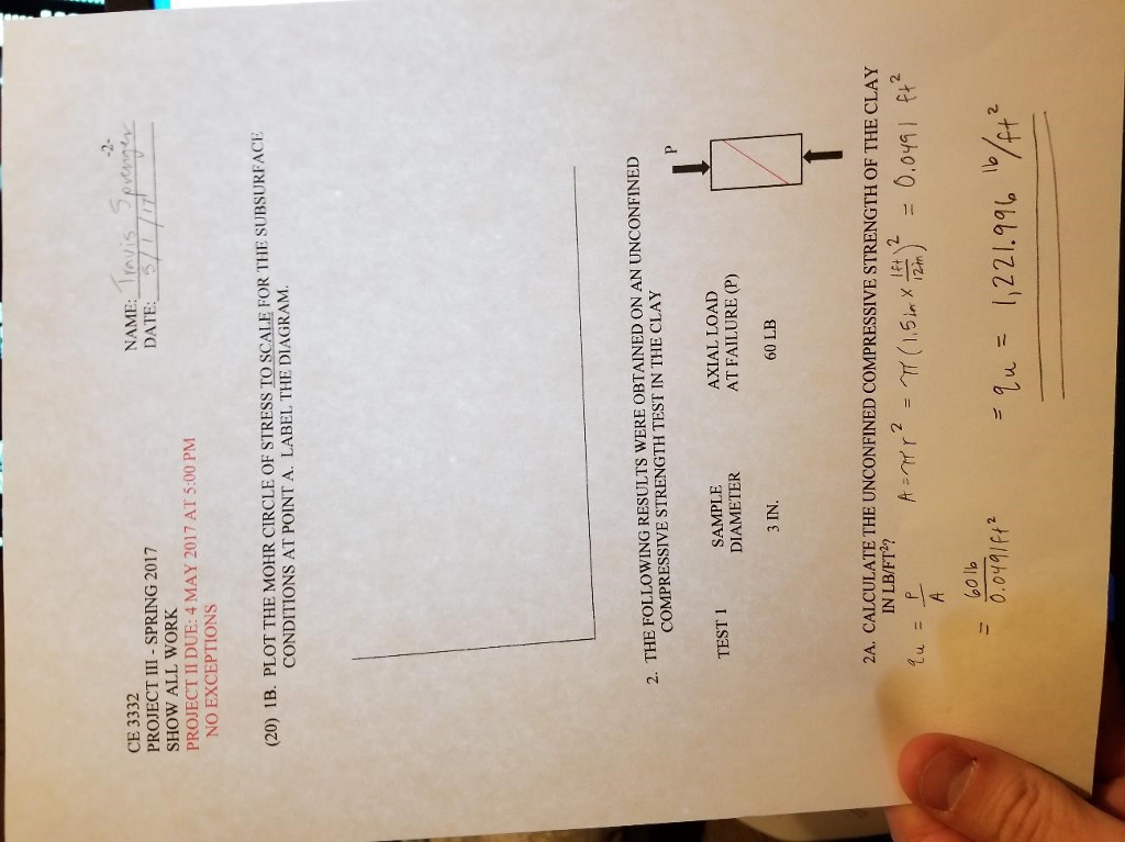 Given the following open cut and subsurface profile, | Chegg.com