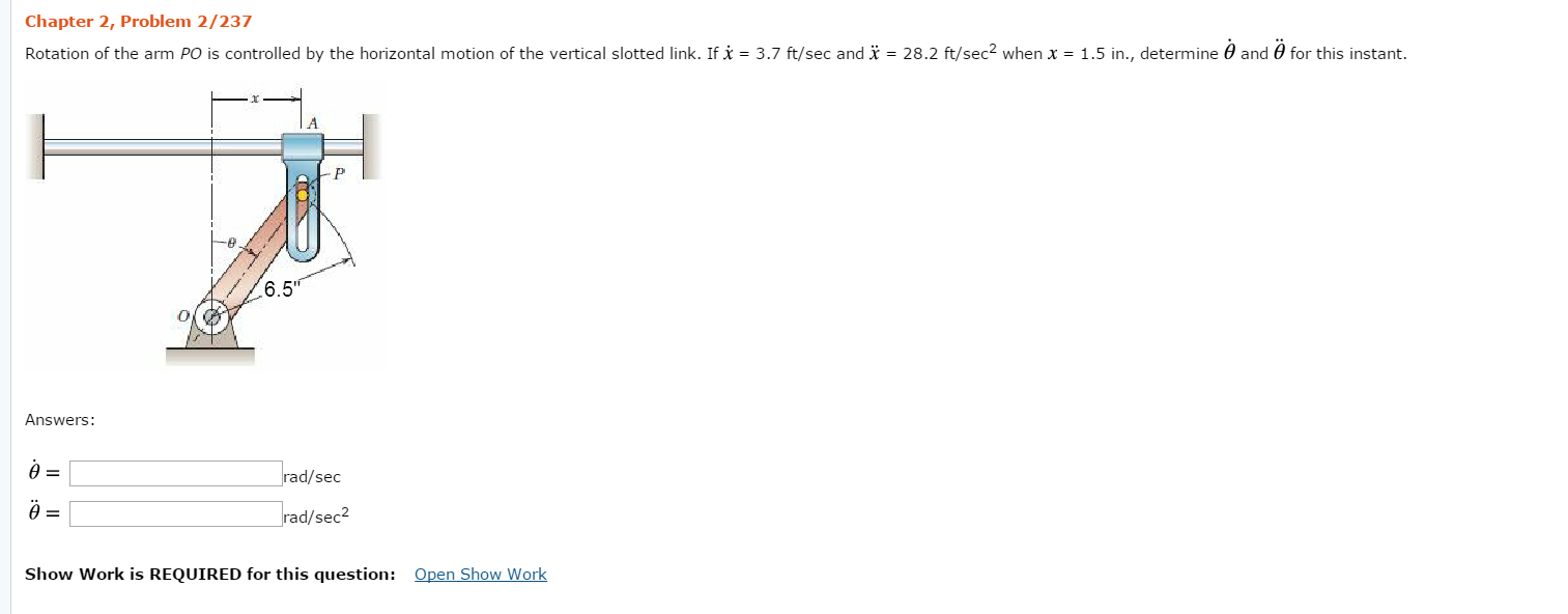 Solved Rotation of the arm PO is controlled by the | Chegg.com