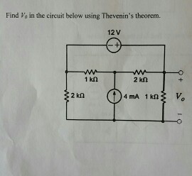 Solved Find Vo in the circuit below using Thevenin's | Chegg.com