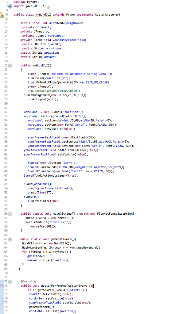 1 package myWord; ???mport java . 10. File:L 12 13 | Chegg.com