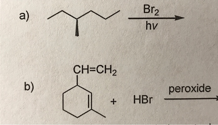 Solved CH=CH2 b) peroxide + HBr | Chegg.com