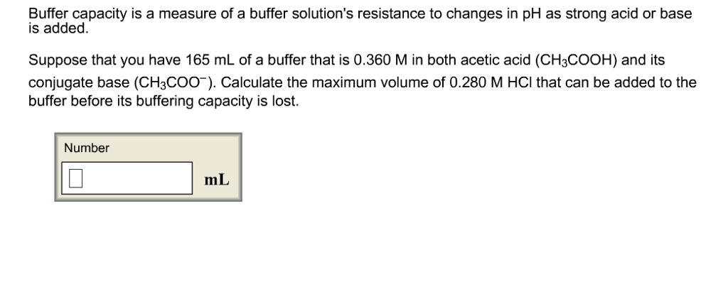 Solved Buffer capacity is a measure of a buffer solution's | Chegg.com