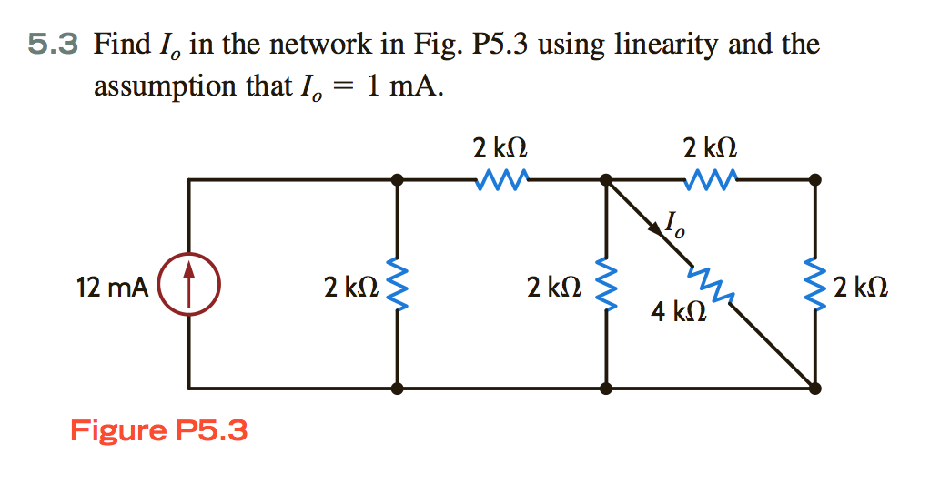 Solved Find I_0 in the network in Fig. P5.3 using linearity | Chegg.com