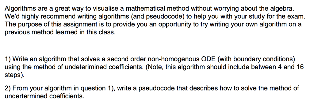 Solved Algorithms are a great way to visualise a | Chegg.com
