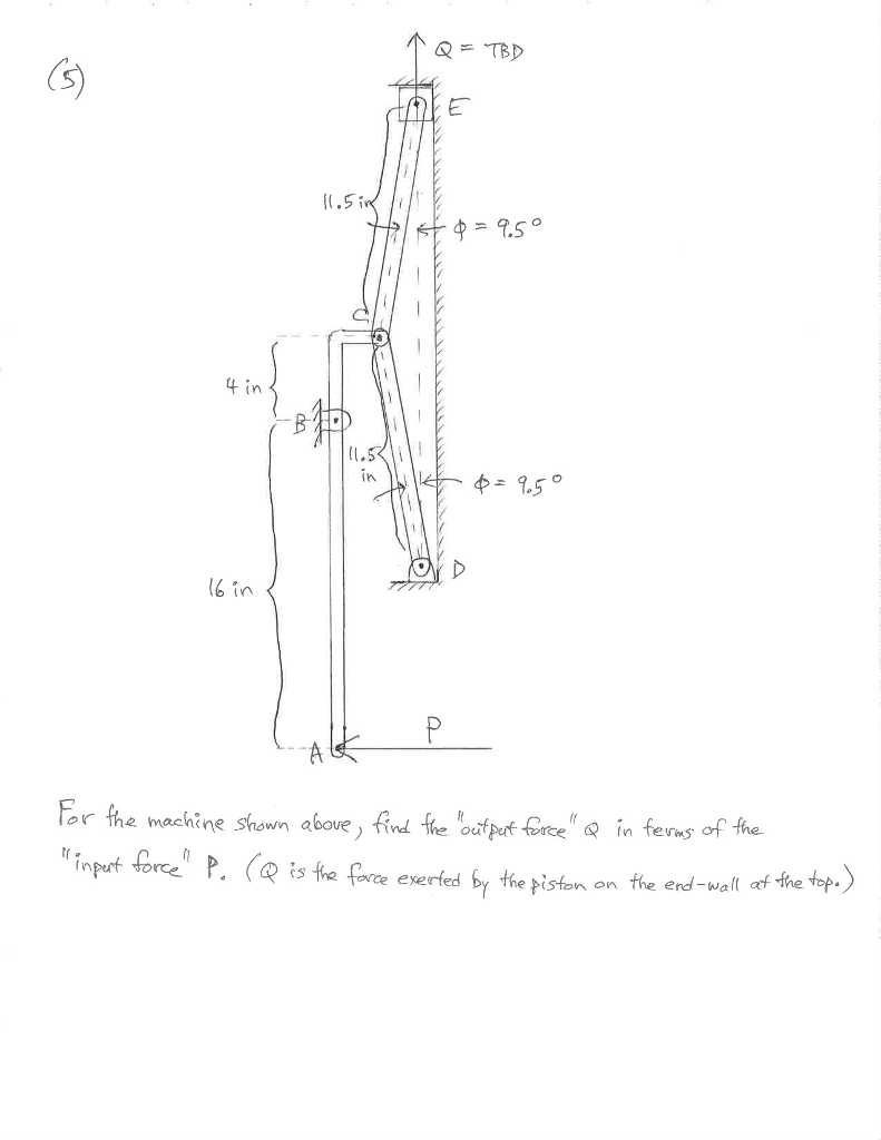 Solved For the machine shown above, find the "output force" | Chegg.com