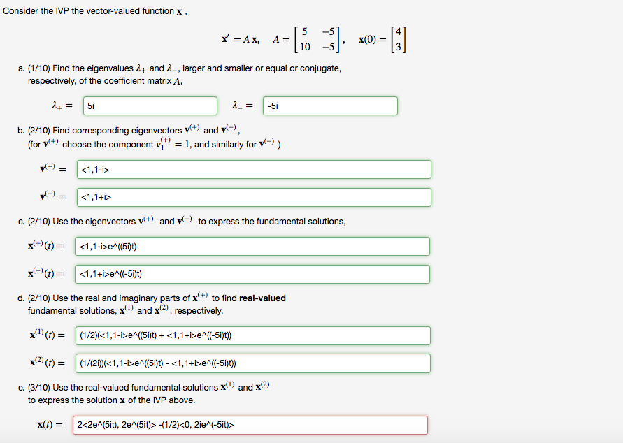 Solved Consider the IVP the vector-valued function x, x' = | Chegg.com
