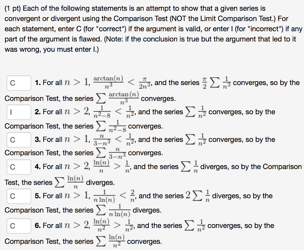 Solved (1 pt) Each of the following statements is an attempt | Chegg.com