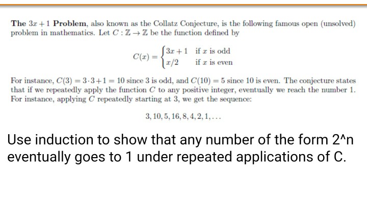 Solved The 3 +1 Problem, also known as the Collatz | Chegg.com