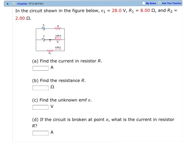 Solved In the circuit shown in the figure below, e1 = 28.0 | Chegg.com