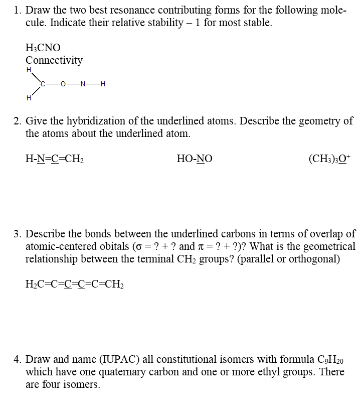 Solved Draw the two best resonance contributing forms for | Chegg.com