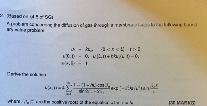 Solved A problem concerning the diffusion of gas through a | Chegg.com