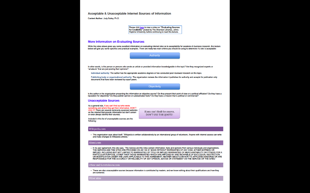 Discussion - Selecting "High-Quality" Sources | Chegg.com