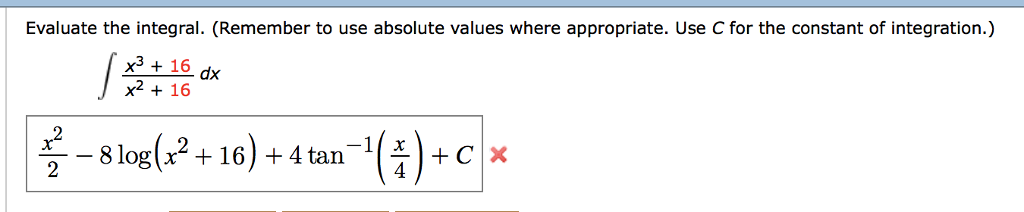 Solved Evaluate the integral. (Remember to use absolute | Chegg.com