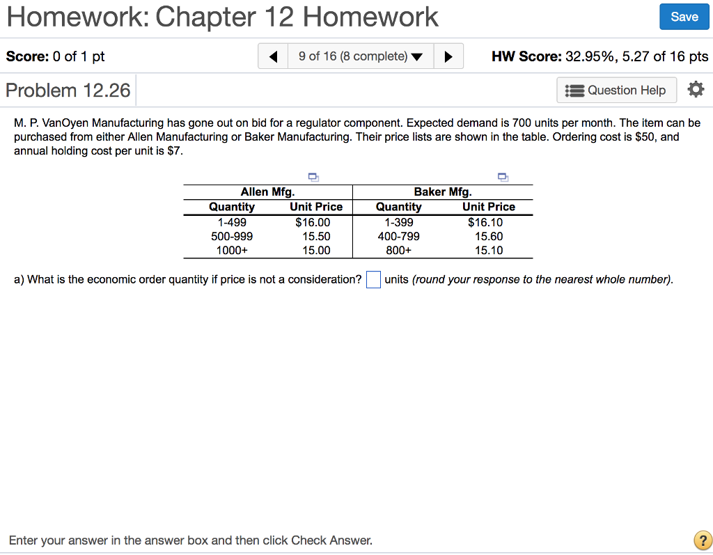 Solved Homework: Chapter 12 Homework Score: 0 of 1 pt | Chegg.com