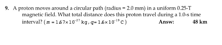 Solved A proton moves around a circular path (radius = 2.0 | Chegg.com