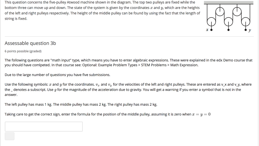 Solved This question concerns the five-pulley Atwood machine | Chegg.com