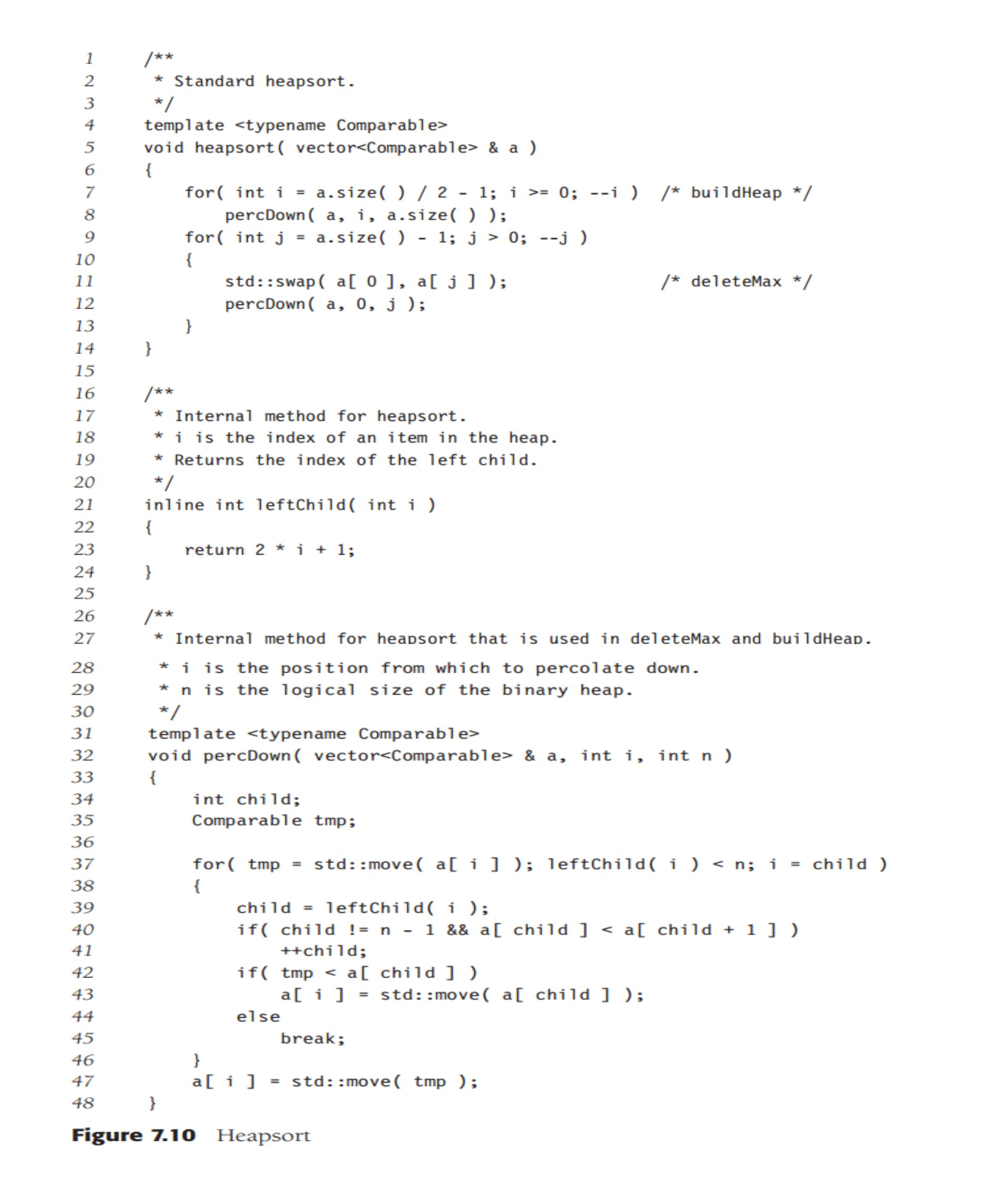 Solved 2 3 *Standard heapsort template void heapsort ( | Chegg.com