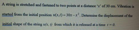 Solved A string is stretched and fastened to two points at a | Chegg.com