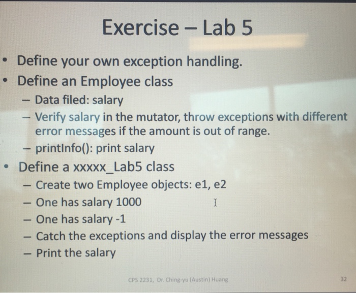 Solved Define your own exception handling. Define an | Chegg.com