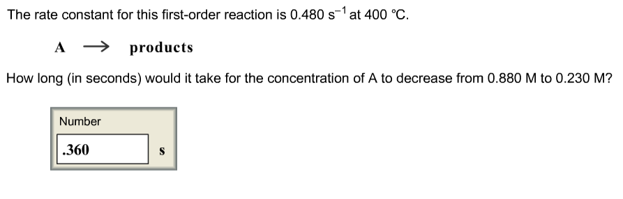 Solved The rate constant for this first-order reaction is | Chegg.com
