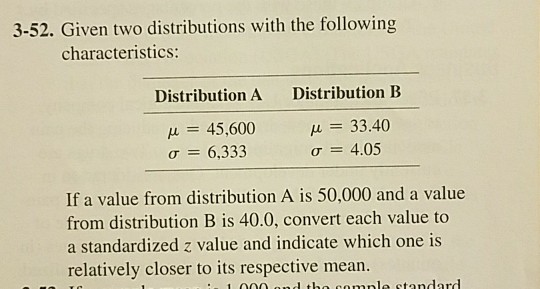 Solved Given two distributions with the following | Chegg.com