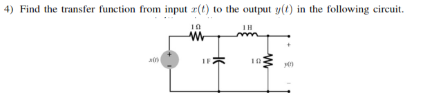 Solved Find the transfer function from input x(t) to the | Chegg.com