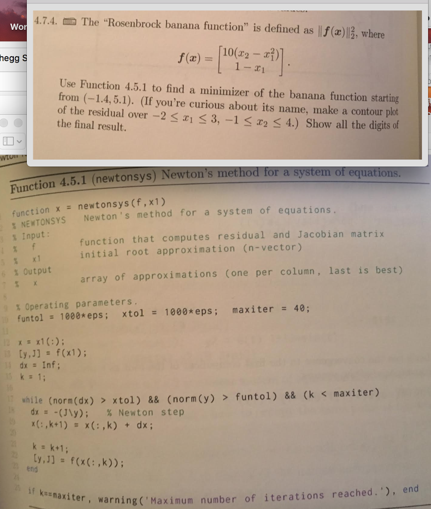 4.74.. The "Rosenbrock banana function " is defined | Chegg.com