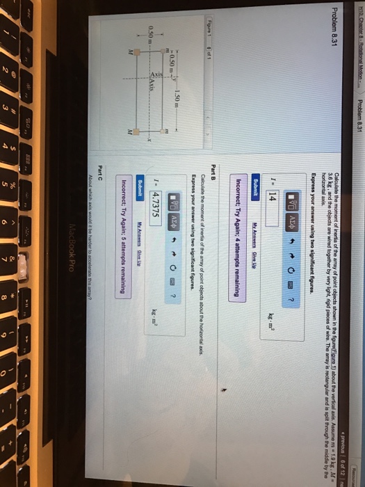 Solved Calculate the moment of inertly of the array of point | Chegg.com