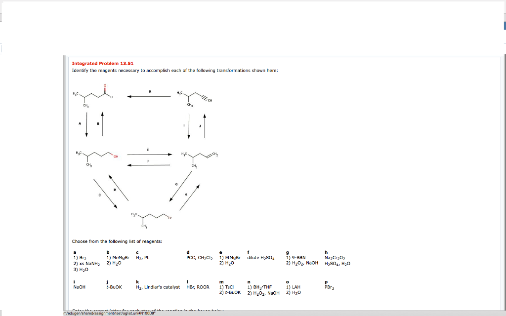 Solved Identify the reagents necessary to accomplish each of | Chegg.com