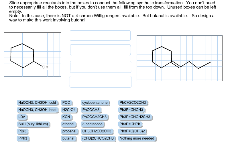 Solved Slide appropriate reactants into the boxes to conduct | Chegg.com