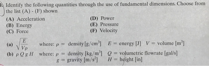 Solved Identify the following quantities through the use of | Chegg.com