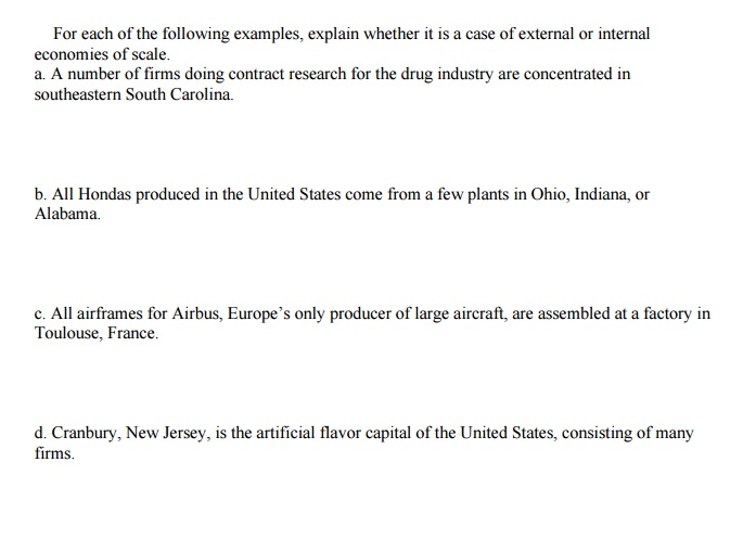 Solved For each of the following examples, explain whether | Chegg.com