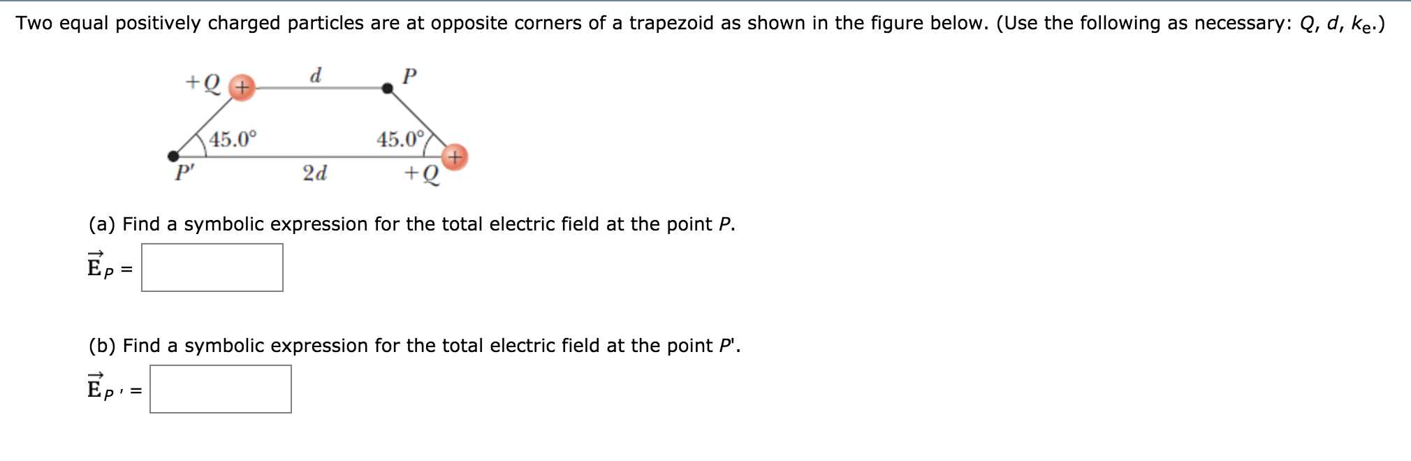 Solved Two equal positively charged particles are at | Chegg.com