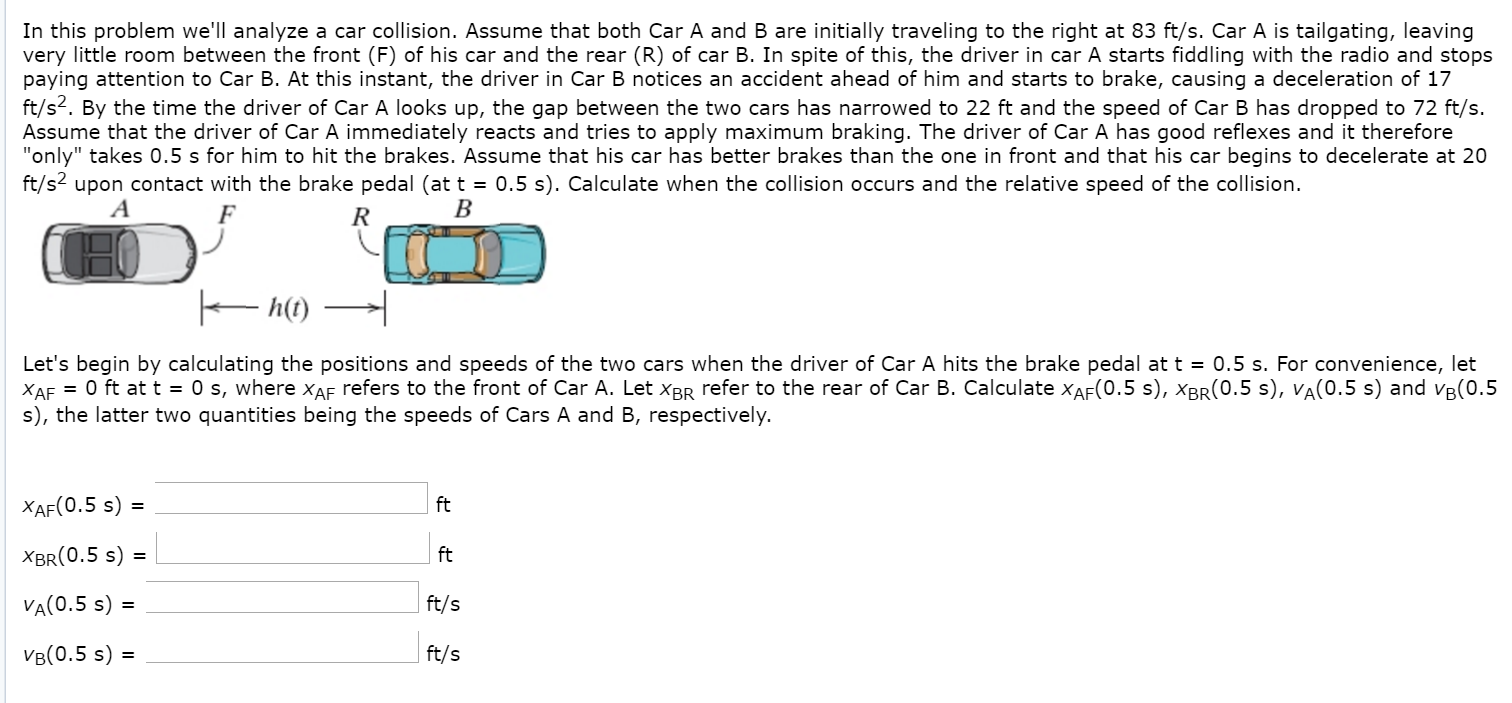 Solved In this problem we'll analyze a car collision. Assume | Chegg.com